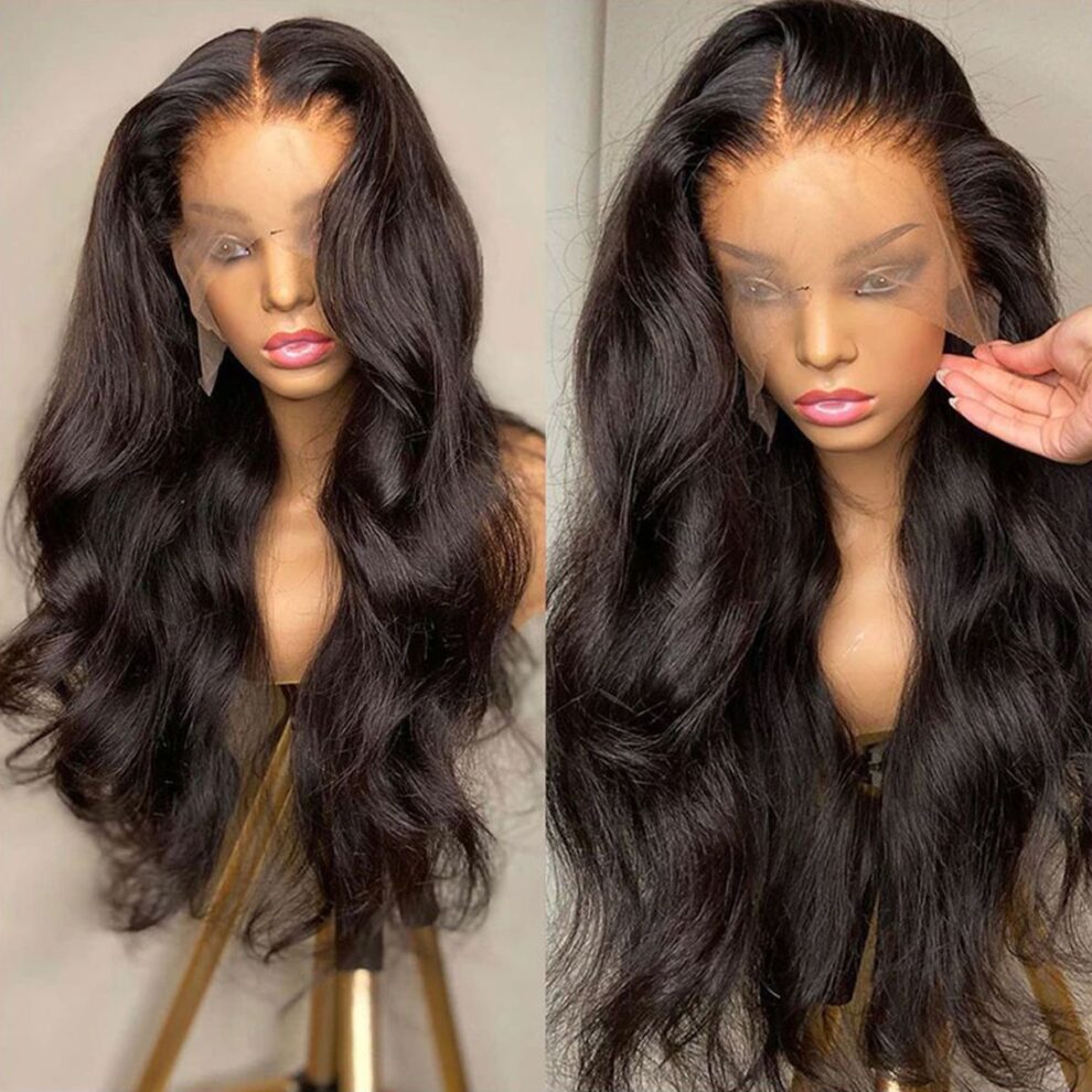 Long Body Wave Human Hair 13x4 HD Lace Frontal Wigs 30" 32" 34" 36 ...
