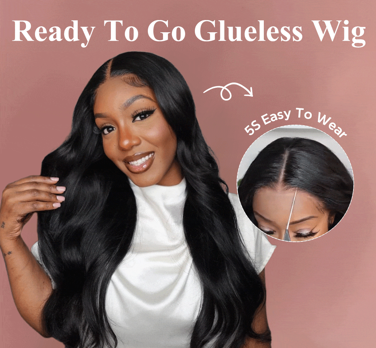 Layered Cut Highlight Straight Glueless 6x5 Lace Human Hair Wigs Put On ...